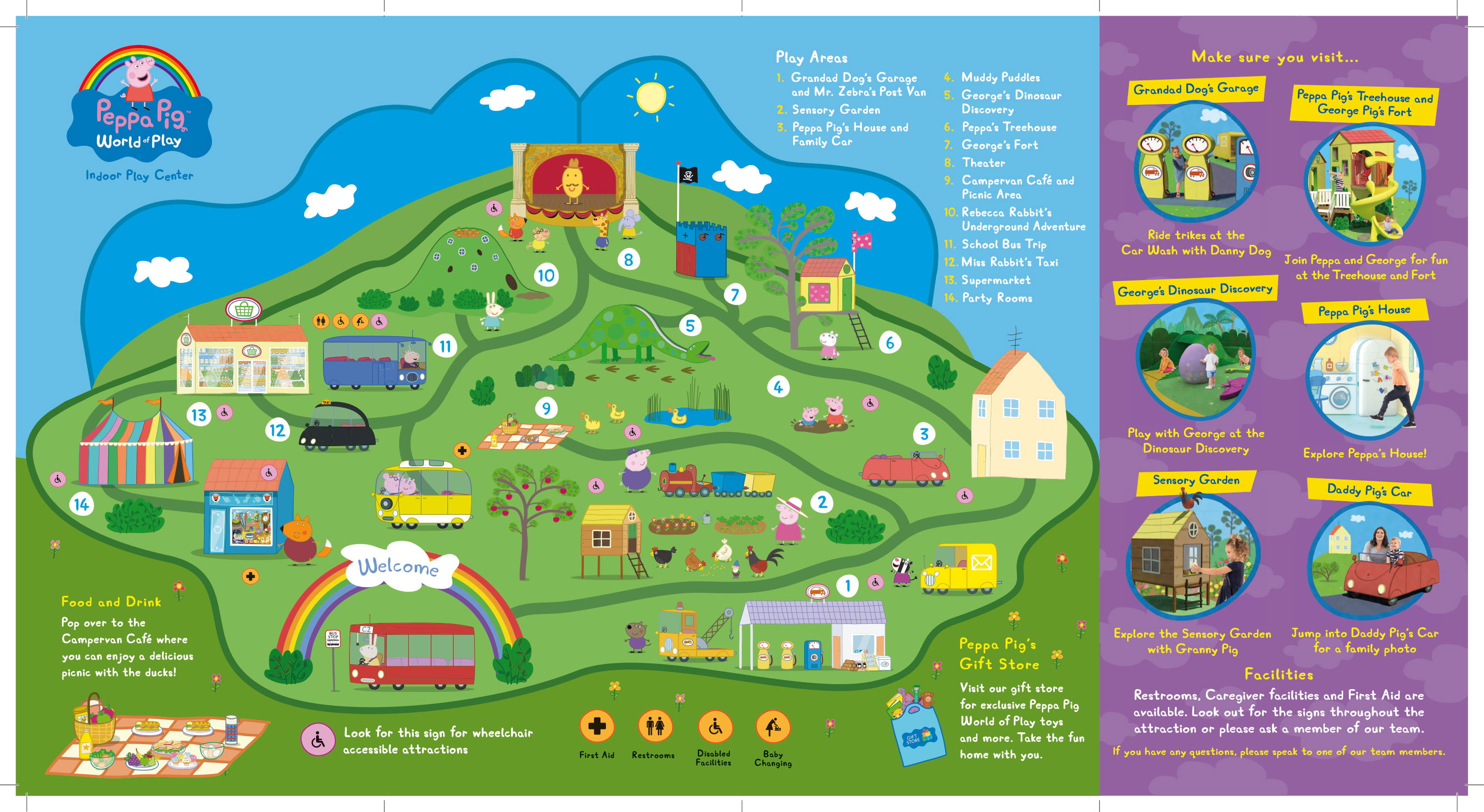 Peppa Pig Theme Park Map | Peppa Pig World of Play Michigan